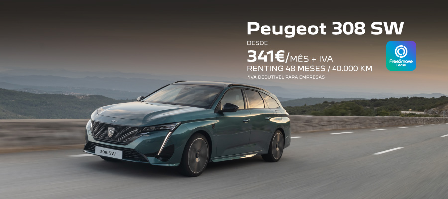 Peugeot 308 SW desde 341€/mês + IVA - Campanhas - Grupo Filinto Mota