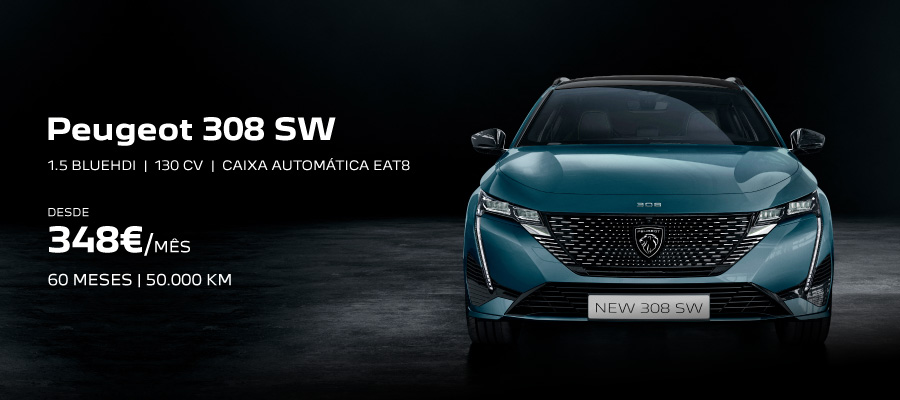 Novo Peugeot 308 SW desde 348€ /mês - Campanhas - Grupo Filinto Mota